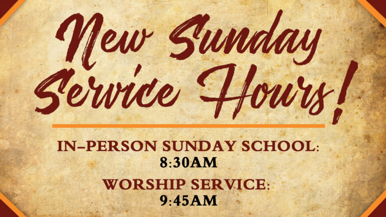 New Sunday Service Hours - New Jerusalem Missionary Baptist Church ...