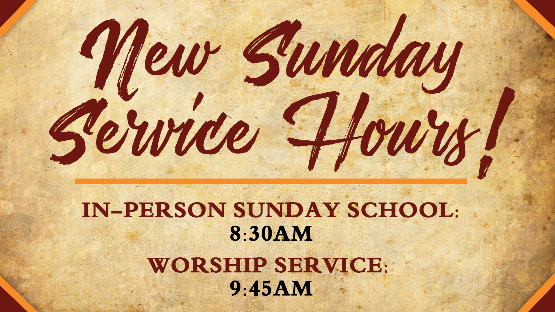 New Sunday Service Hours - New Jerusalem Missionary Baptist Church ...